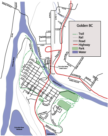 Columbia Valley Credit Union - Golden Town Map